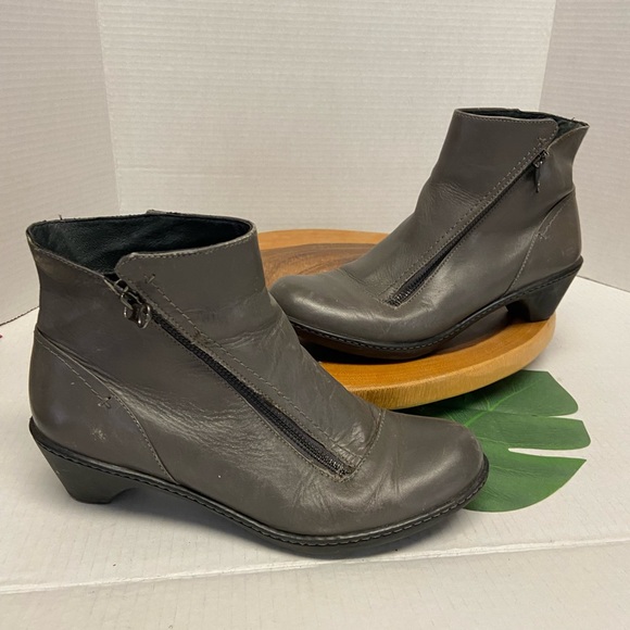 Dansko | Shoes | Dansko Grey Leather Zip Up Ankle Boots | Poshmark